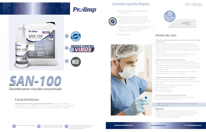 5 Razones por las cuáles elegir desinfectantes SAN-100® – Prolimp®